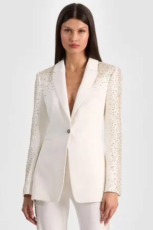 Alice + Olivia Breann Embellished Fitted Blazer