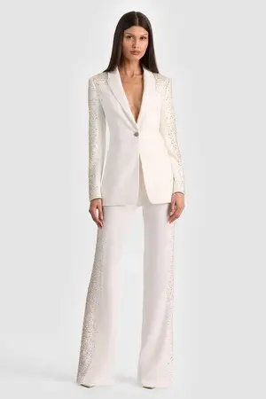 Alice + Olivia Breann Embellished Fitted Blazer