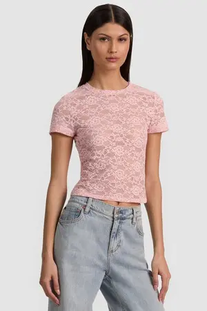 Alice + Olivia Tess Lace Tee