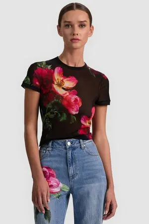 Alice + Olivia Tess Printed Tee