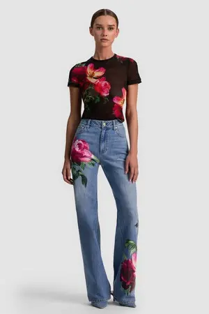 Alice + Olivia Tess Printed Tee