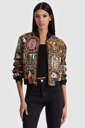 Alice + Olivia Asher Embellished Varsity Jacket