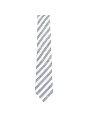 Tagliatore Striped Neck Tie - White