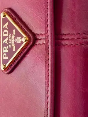 Prada Leather Wallet With Shoulder Strap
