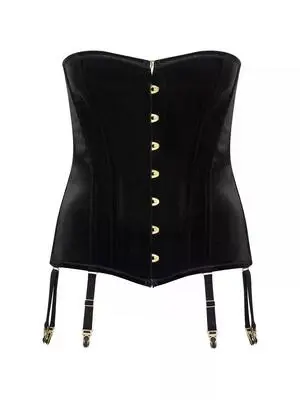MAISON CLOSE Lace-up Garter Corset - Black