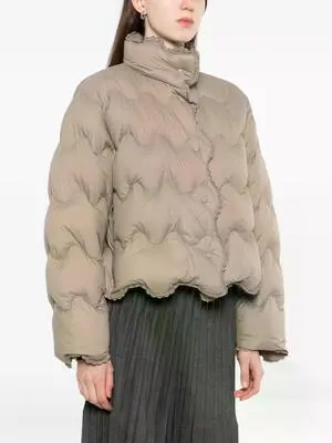 JNBY Wave-quilted Jacket With Lace Trim - Neutrals