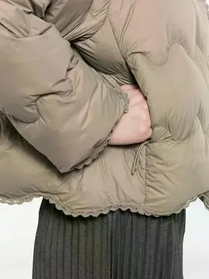 JNBY Wave-quilted Jacket With Lace Trim - Neutrals