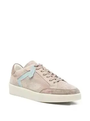 Canali Leather Detail Sneakers - Neutrals