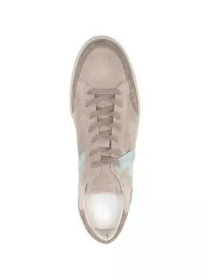 Canali Leather Detail Sneakers - Neutrals