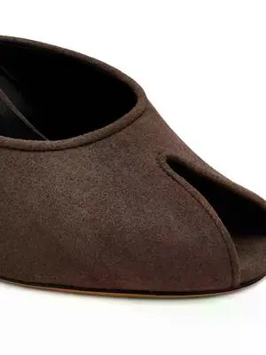 JUDE Date Peep-toe Mules - Brown