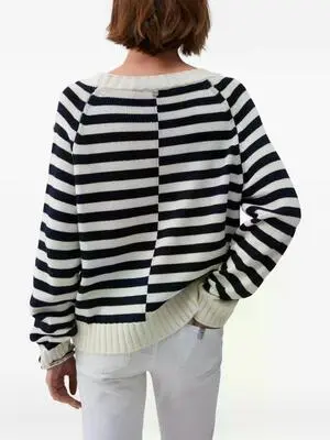 Liu Jo Striped Sweater With Stone Embroidery