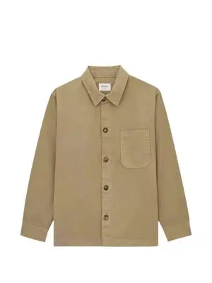 Saint Laurent Logo-embroidery Shirt Jacket - Neutrals