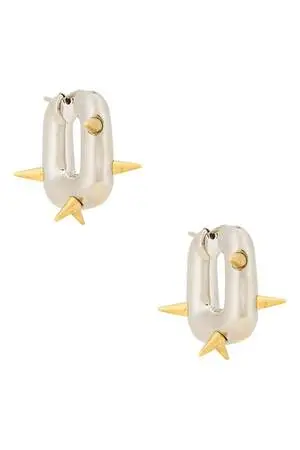 Acne Studios Hoop Spike Earrings - Silver & Semi Matte Gold