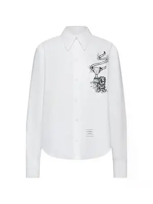 Thom Browne Long-sleeve Shirt With Embroidery - White