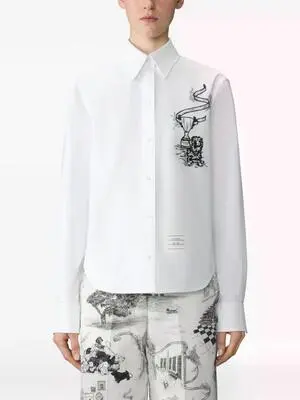 Thom Browne Long-sleeve Shirt With Embroidery - White