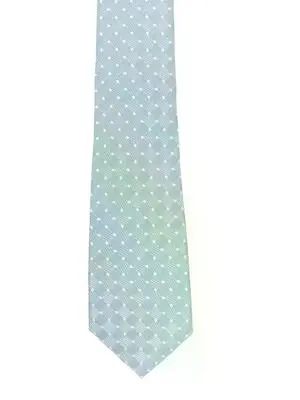 Giorgio Armani Aquamarine Dotted Jacquard Silk Neck Tie - Blue