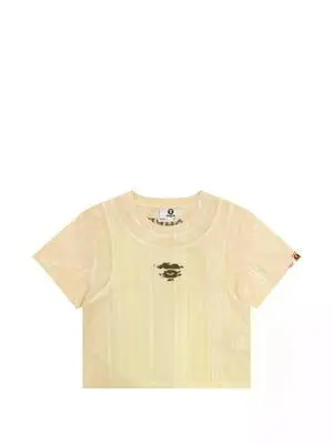 AAPE BY *A BATHING APE Logo-embroidered T-shirt - Neutrals
