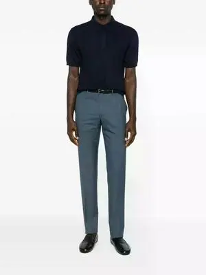 Canali Short-sleeve Knitted Polo Shirt