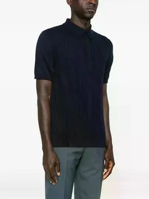 Canali Short-sleeve Knitted Polo Shirt