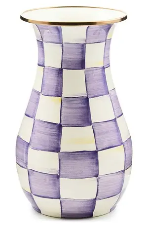 MACKENZIE-CHILDS Check Tall Vase - Violet