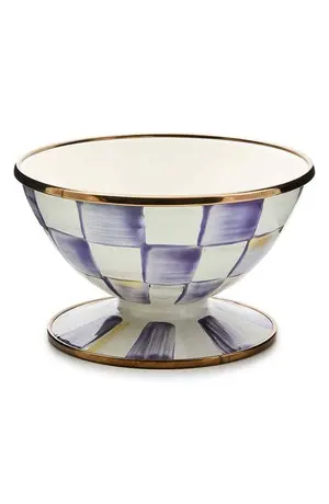 MACKENZIE-CHILDS Check Enameled Steel Ice Cream Dish - Violet