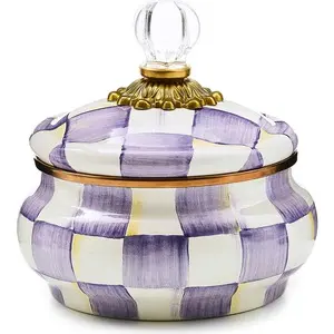 MACKENZIE-CHILDS Check Enameled Steel Squashed Pot - Violet