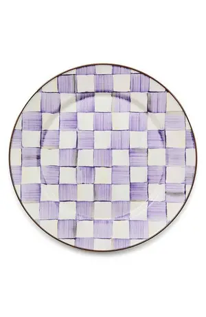 MACKENZIE-CHILDS Check Enameled Steel Charger Plate - Violet