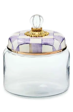 MACKENZIE-CHILDS Check Small Kitchen Canister - Violet