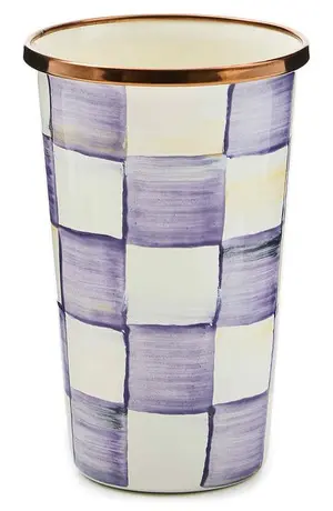 MACKENZIE-CHILDS Check Enameled Steel 10-ounce Tumbler - Violet