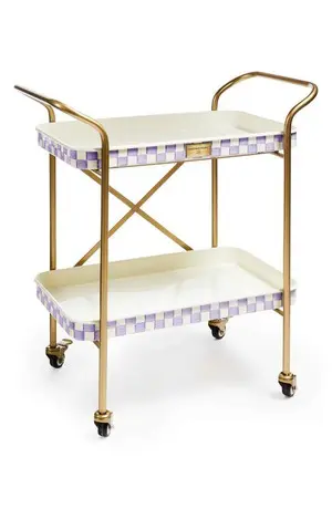 MACKENZIE-CHILDS Check Enameled Steel 2-tier Kitchen Cart - Violet