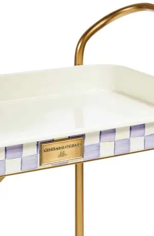 MACKENZIE-CHILDS Check Enameled Steel 2-tier Kitchen Cart