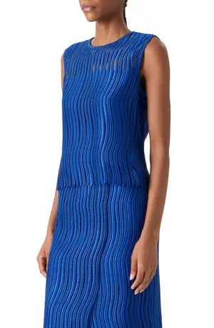 Akris Techno Lace Sleeveless Top