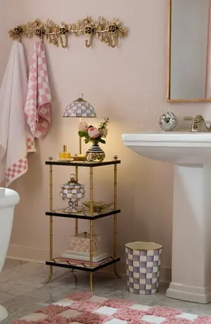 MACKENZIE-CHILDS Check Waste Bin - Violet
