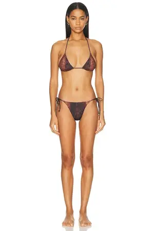 Jean Paul Gaultier Printed Python Bikini Set