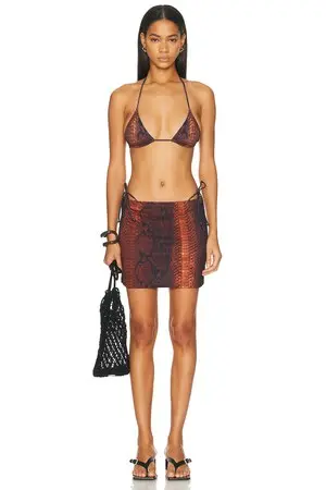 Jean Paul Gaultier Printed Python Bikini Set