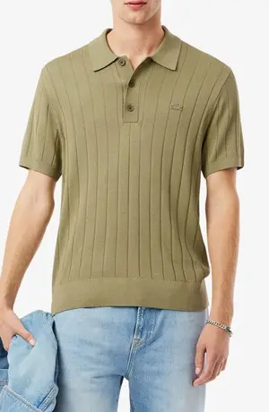 Lacoste Classic Fit Rib Polo - Olive