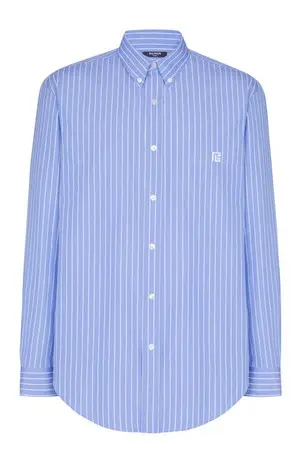 Balmain Striped Regular-fit Shirt - Blue