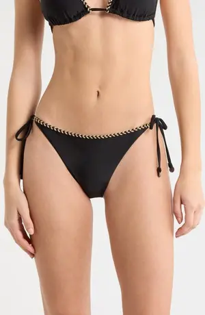 Ramy Brook Benni Braided Bikini Bottoms - Black
