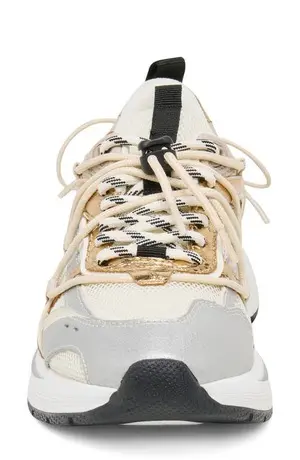 Dolce Vita Selmar Lace-up Sneakers - Silver/gold Leather