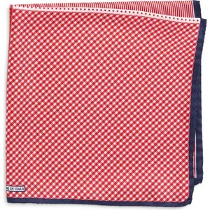 Nordstrom Panel Silk Pocket Square Red
