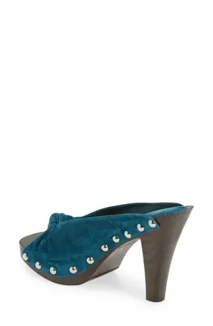 Jeffrey Campbell Belleza Studded Platform Sandal - Turquoise Suede