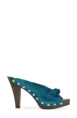 Jeffrey Campbell Belleza Studded Platform Sandal - Turquoise Suede