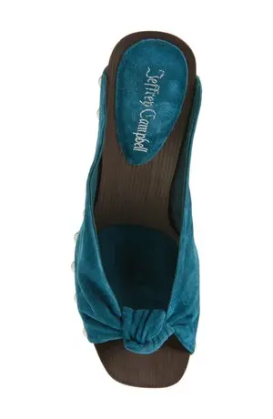 Jeffrey Campbell Belleza Studded Platform Sandal - Turquoise Suede