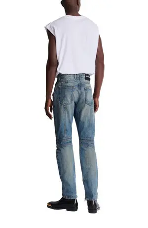 Balmain Biker Jeans In Vintage Denim