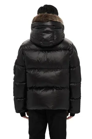ALPHA STYLE Kudu Detachable Double Hood Puffer - Black