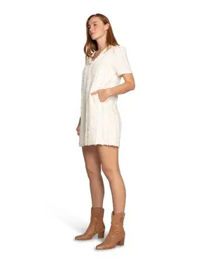 BELLE & BLOOM Solana Fringe Shift Mini Dress - Natural