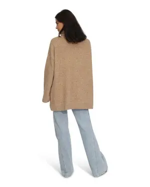 BELLE & BLOOM Oversized Tunic Sweater - Beige