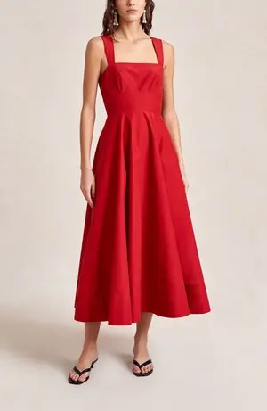 LA LIGNE Myrtle Fit-and-flare Midi Dress - Lipstick