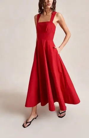LA LIGNE Myrtle Fit-and-flare Midi Dress - Lipstick