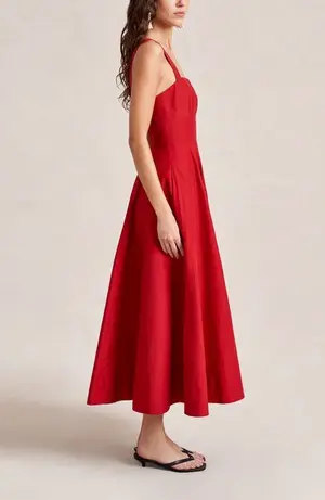 LA LIGNE Myrtle Fit-and-flare Midi Dress - Lipstick